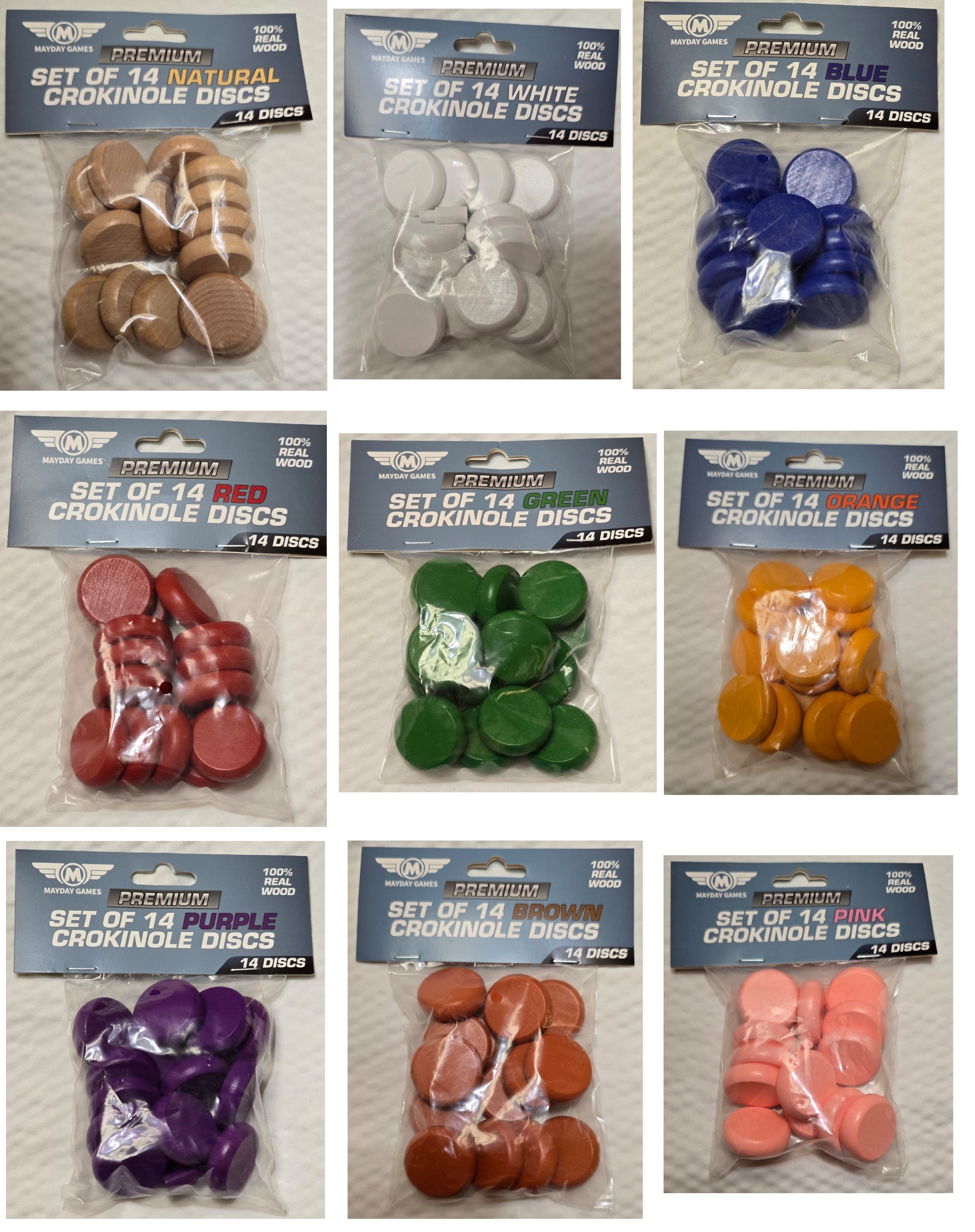 14 Crokinole Discs + 1 Peg in our Premium Version 10 Colors to Choose ...